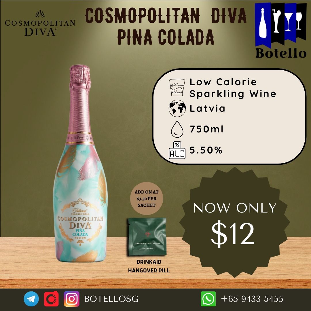 Cosmopolitan Diva Sparkling Wine / 750ml / Same Day Alcohol Delivery ...