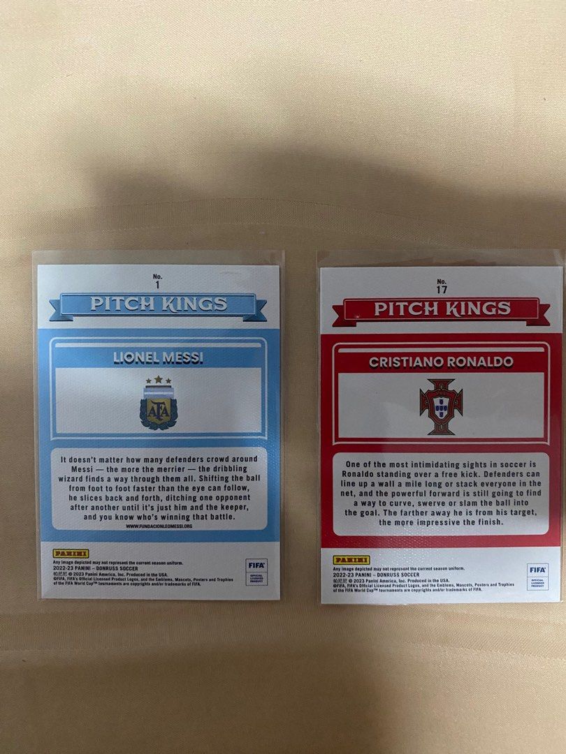 Cristiano Ronaldo Lionel Messi Pitch Kings GOATs Football Soccer Card ...