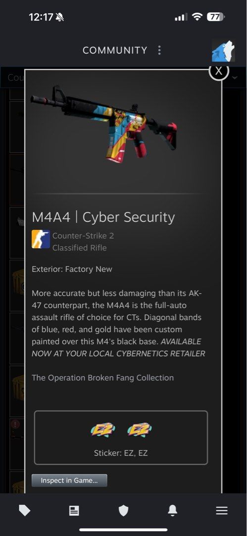CS2 CSGO M4A4 Cyber Security FN, Video Gaming, Gaming Accessories, In ...