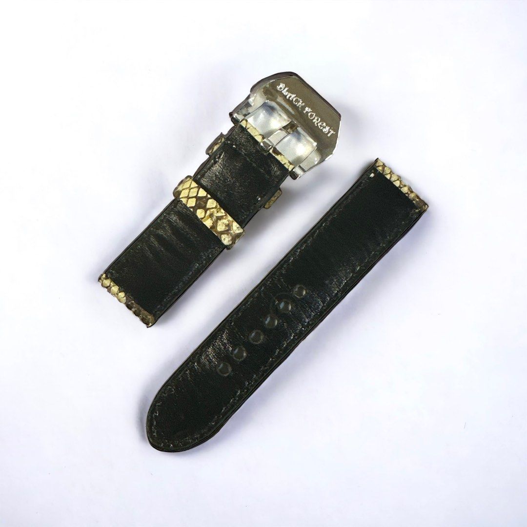 Custom Black Forest Artelier Panerai 24mm Natural Python Leather Strap ...