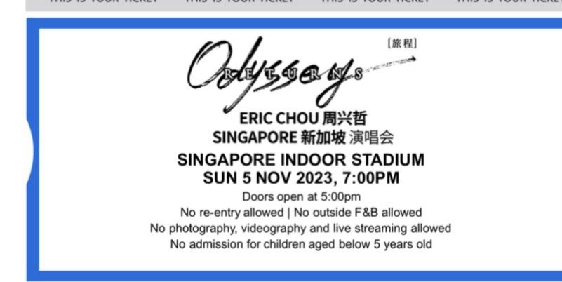 ERIC CHOU concert tickets, Tickets & Vouchers, Event Tickets on Carousell