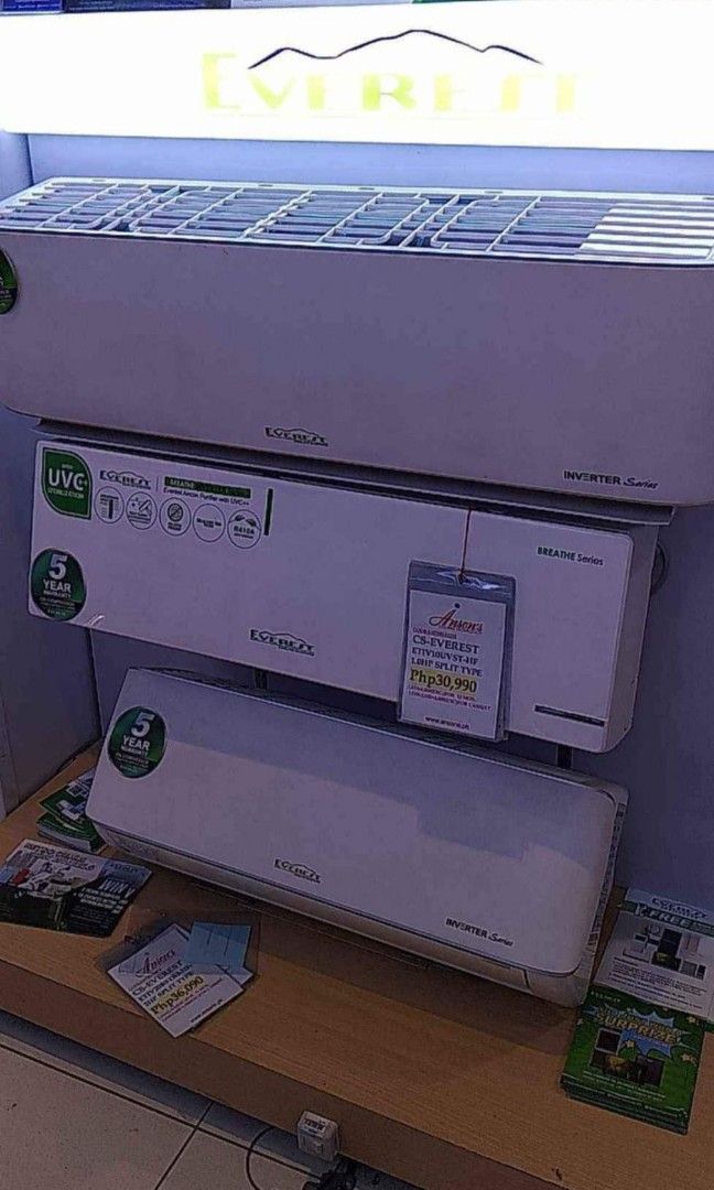 EVEREST SPLIT TYPE INVERTER, TV & Home Appliances, Air Conditioning and ...