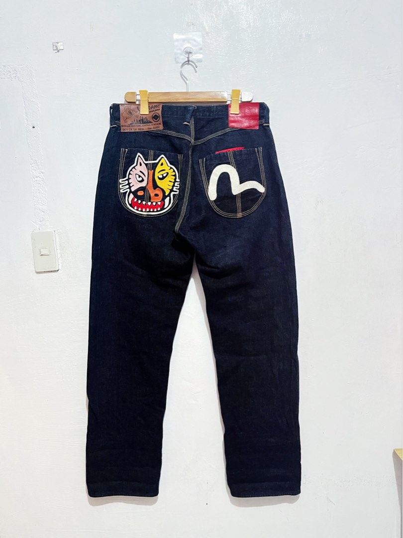 EVISU YAMANE SELVEDGE DENIM BAGGY, Men's Fashion, Bottoms, Jeans on Carousell