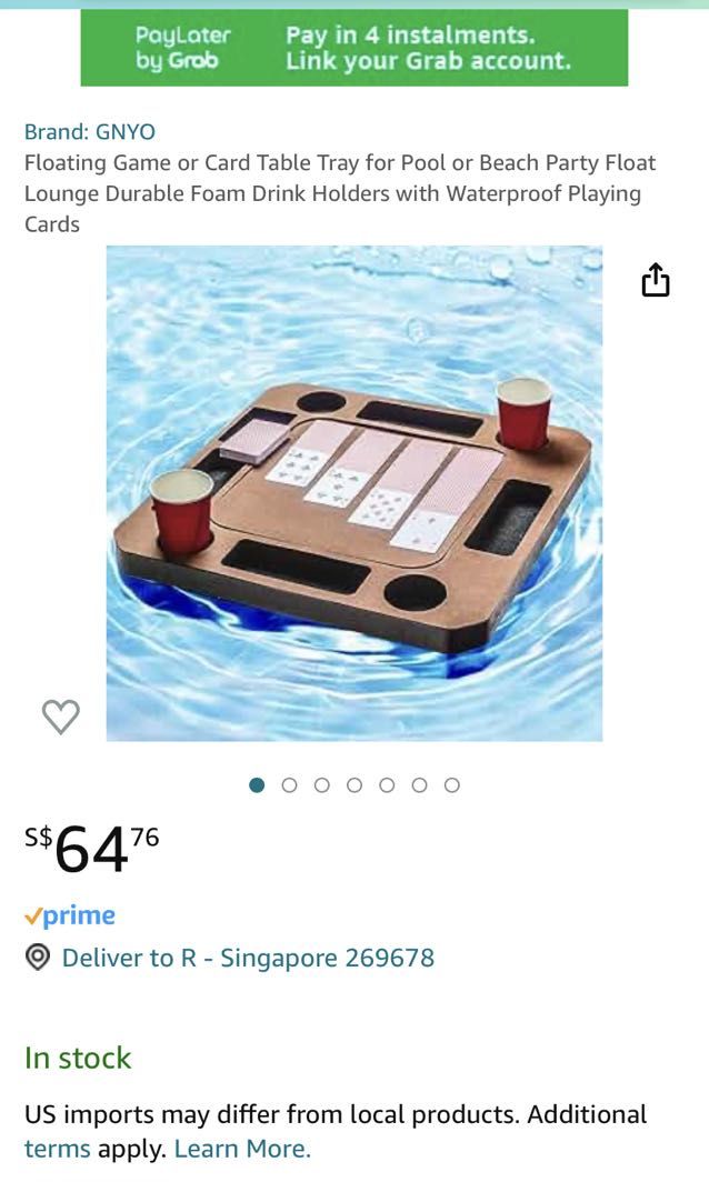 Floating card or poker table for pool, Hobbies & Toys, Toys & Games on ...