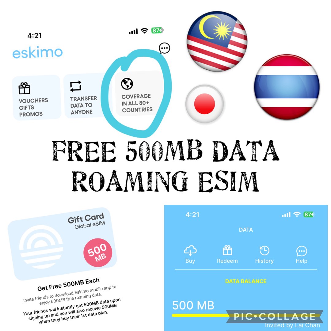 FREE 500MB ESIM Data roaming, Mobile Phones & Gadgets, Mobile & Gadget Accessories, Other Mobile ...