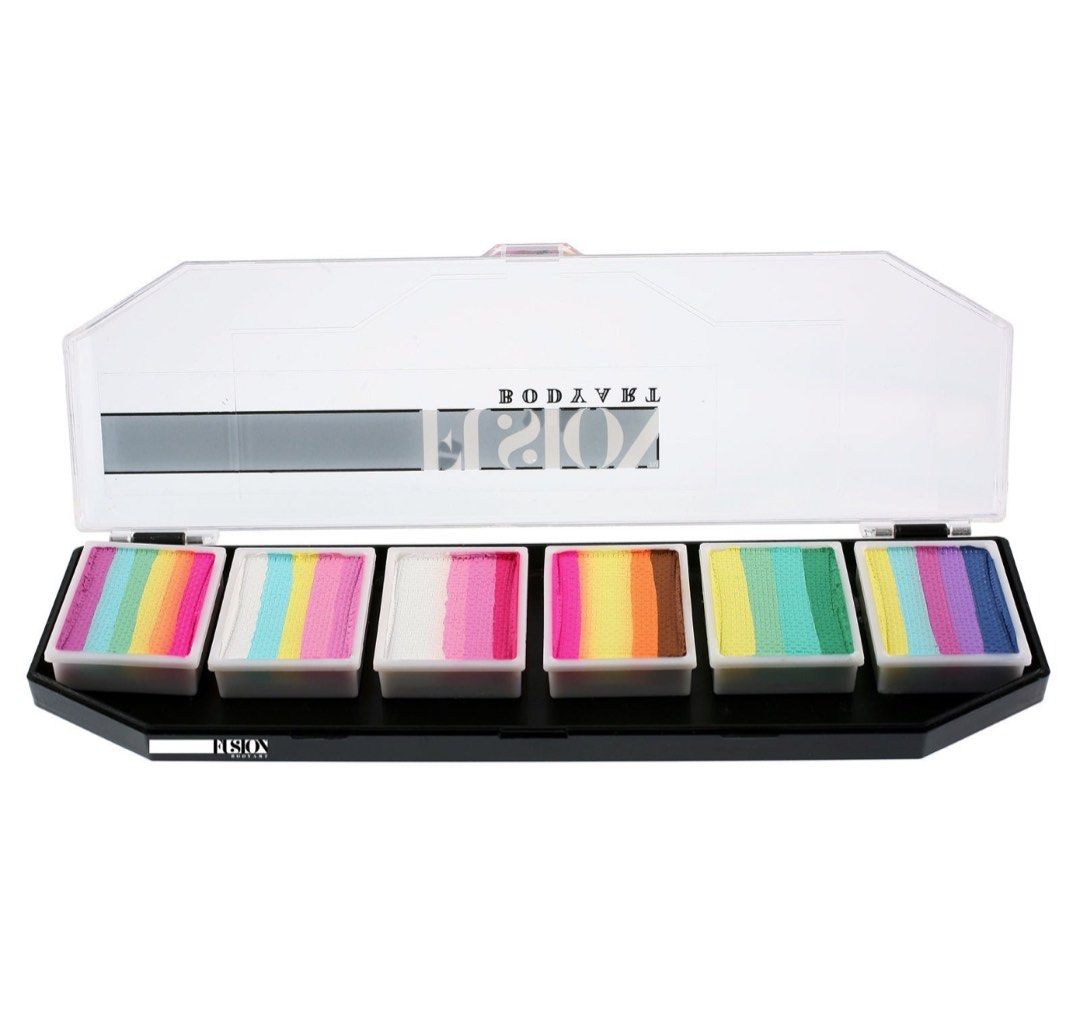 Fusion Face Painting 面部彩繪顏料Lodie Up Cute Pastel Rainbow Palette, 美容＆個人 ...