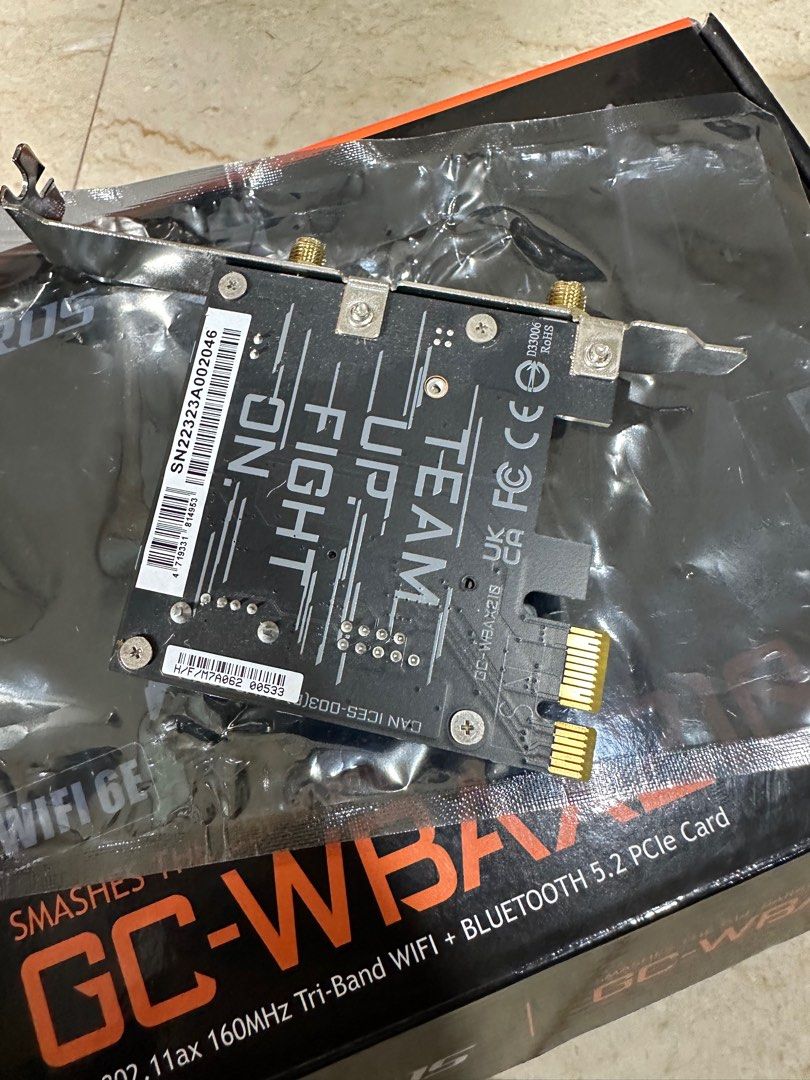 Gigabyte Aorus AX210 WiFi 6E + Bluetooth 5.2 PCIe Card., Computers ...