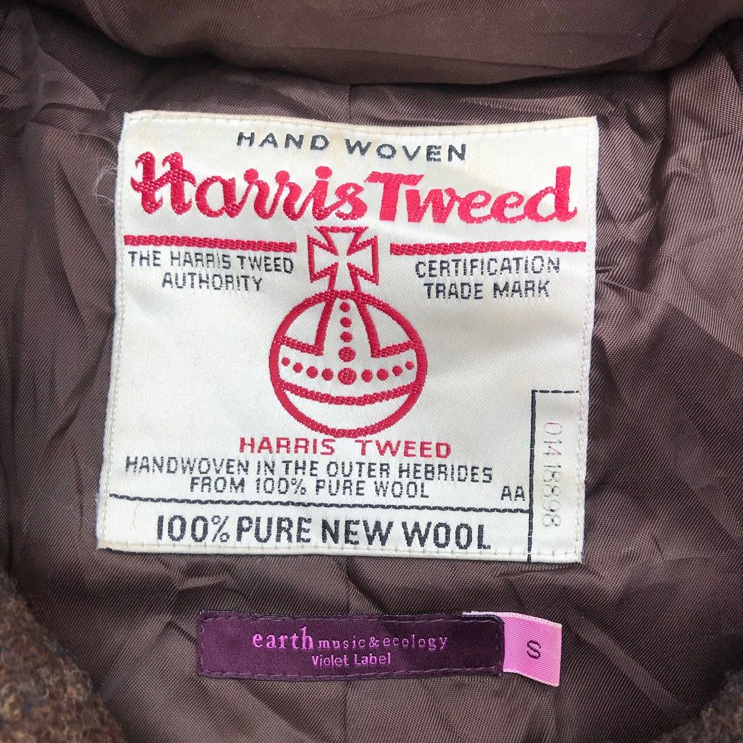 Harris Tweed X Earth music & ecology Velvet label Handwoven Jacket ...