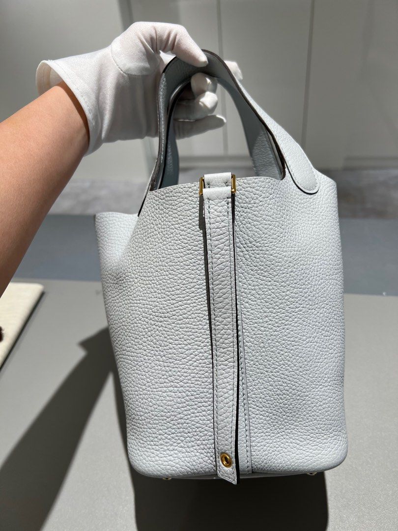 Hermes Picotin 18 in Blue Pale Clemence with GHW, Luxury, Bags ...