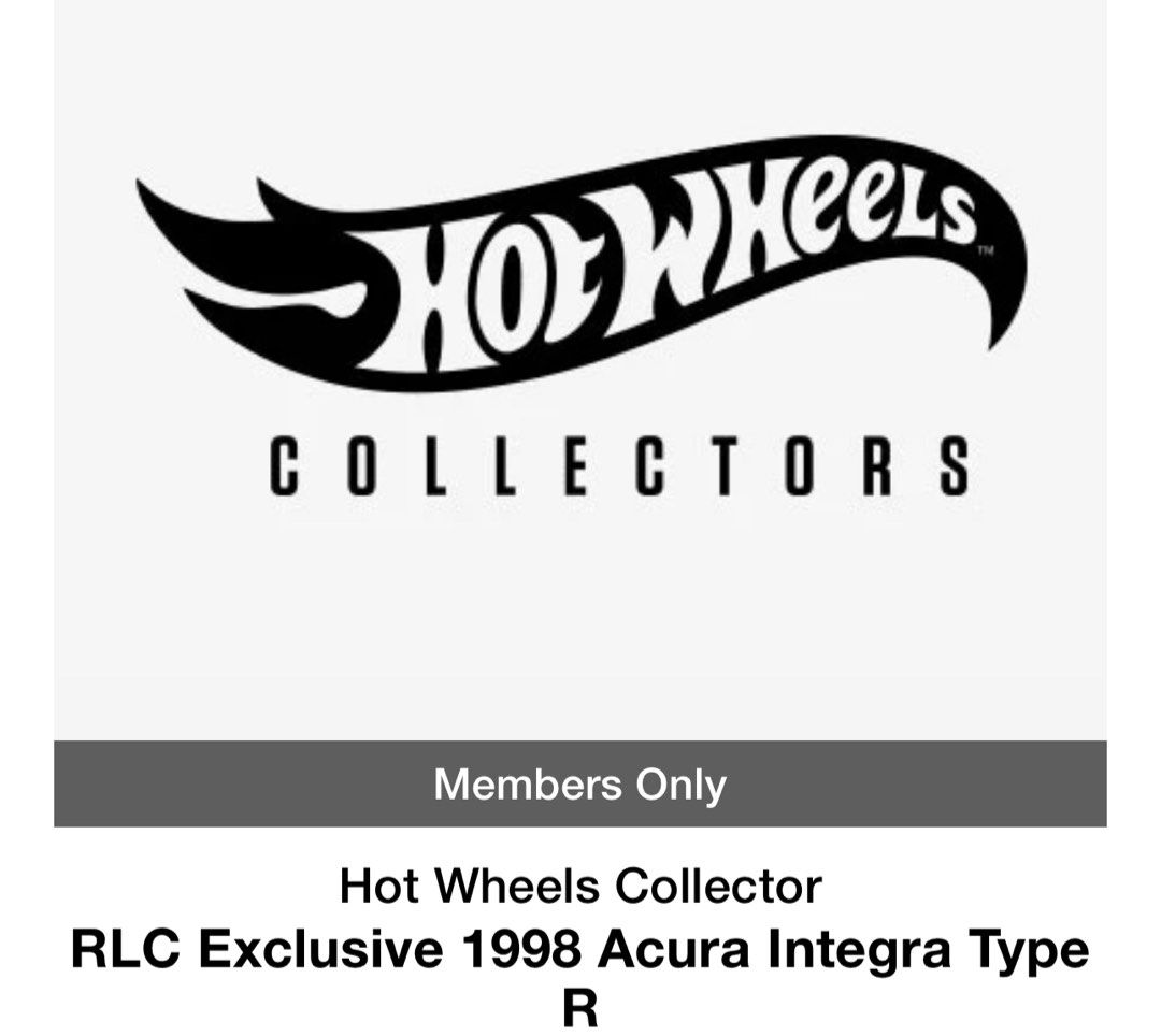 Hot Wheels Collector RLC Exclusive 1998 Acura Integra Type R, Hobbies ...