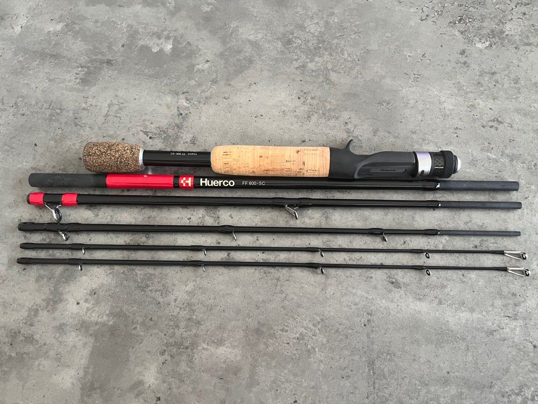 Huerco FF series FF600-5C BFS bait casting travel rod, Sports Equipment ...