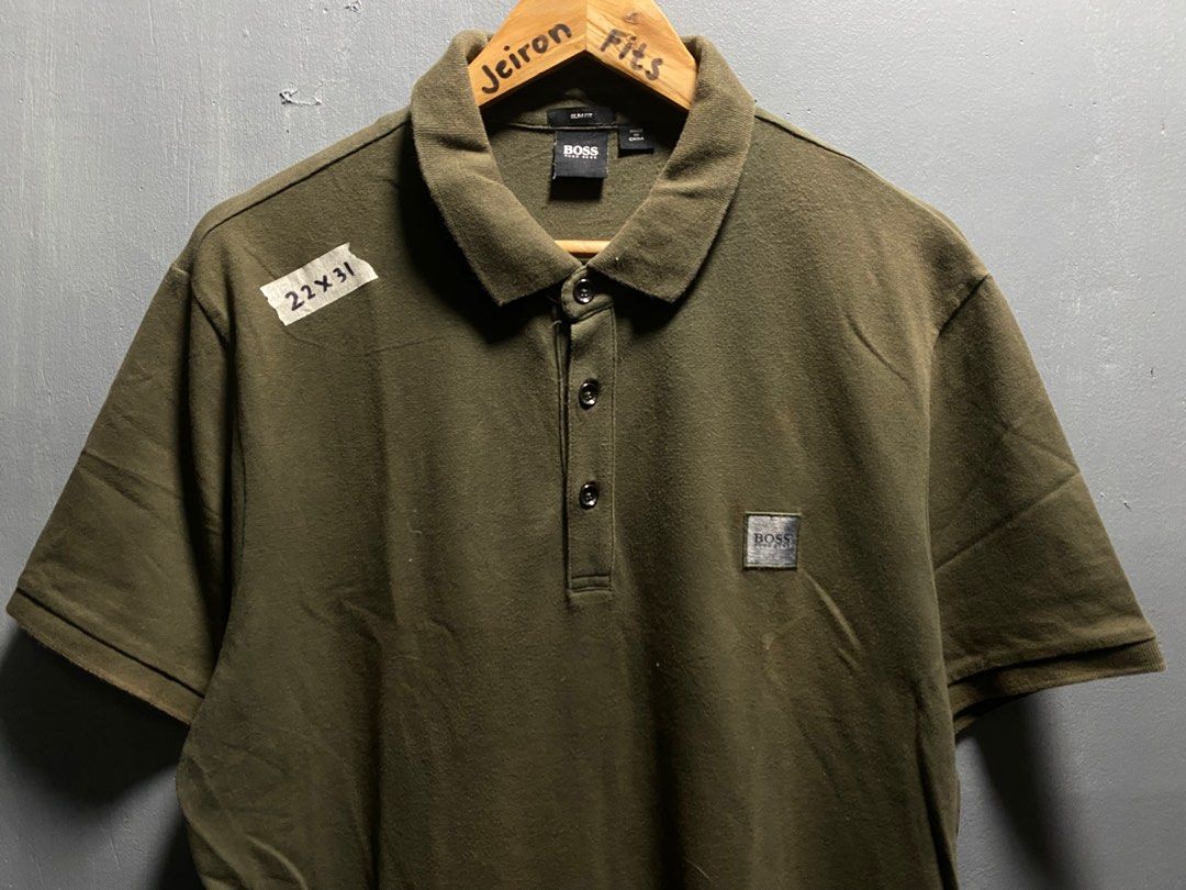 Hugo Boss Army Green, Men's Fashion, Tops & Sets, Tshirts & Polo Shirts ...