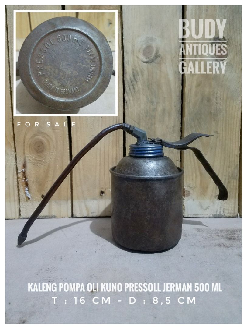 Kaleng Pompa Oli Tempo Dulu Pressol Jerman 500Ml, Motor di Carousell