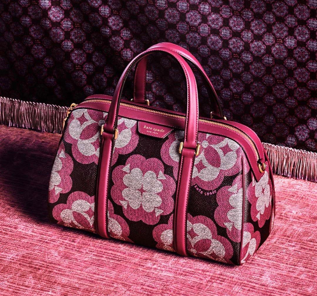 kate spade flower monogram eleonor medium satchel, Women's Fashion ...