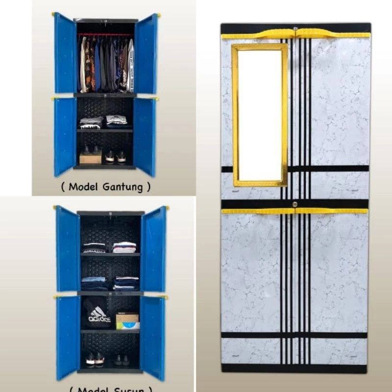 Lemari Pakaian Plastik Rak Gantung, Perabotan Rumah di Carousell