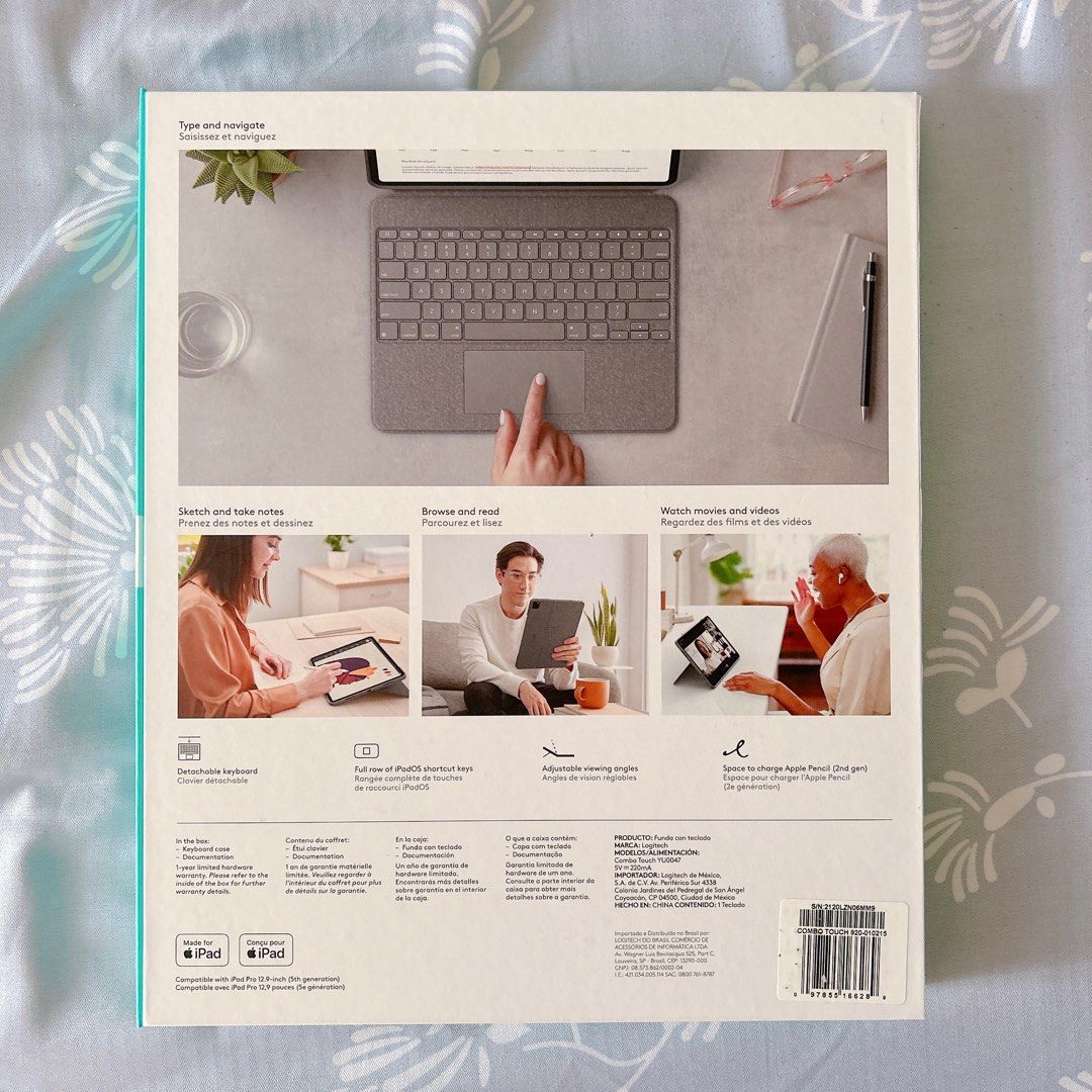 Logitech Combo Touch Keyboard Case iPad 12.9 5th Gen, Mobile Phones ...