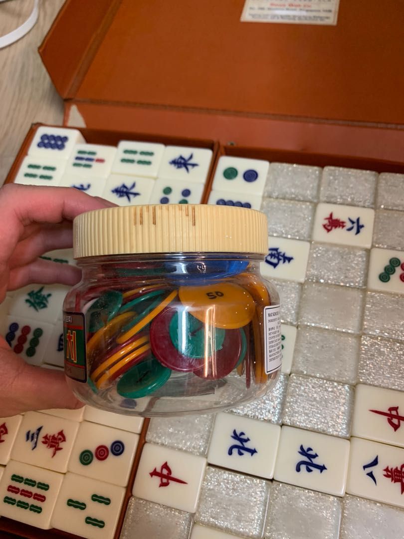 Mahjong Set with chips, Hobbies & Toys, Toys & Games on Carousell