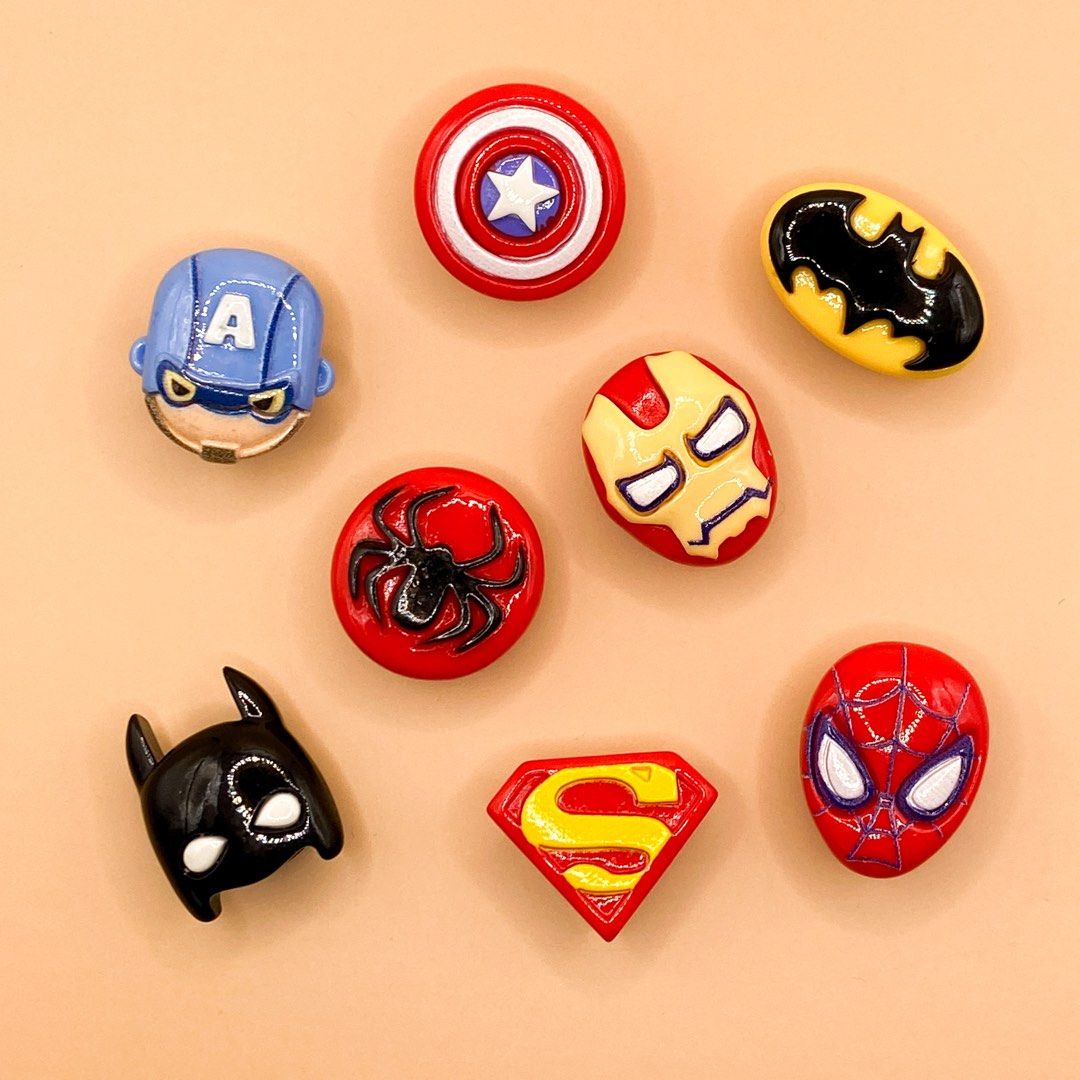Marvel & DC Superhero Jibbitz Shoe Charms (Hard and Shiny), Men's ...