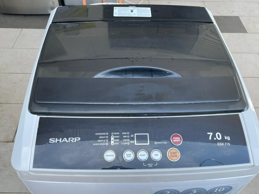 Mesin basuh jenama Sharp 7kg, TV & Home Appliances, Washing Machines and Dryers on Carousell