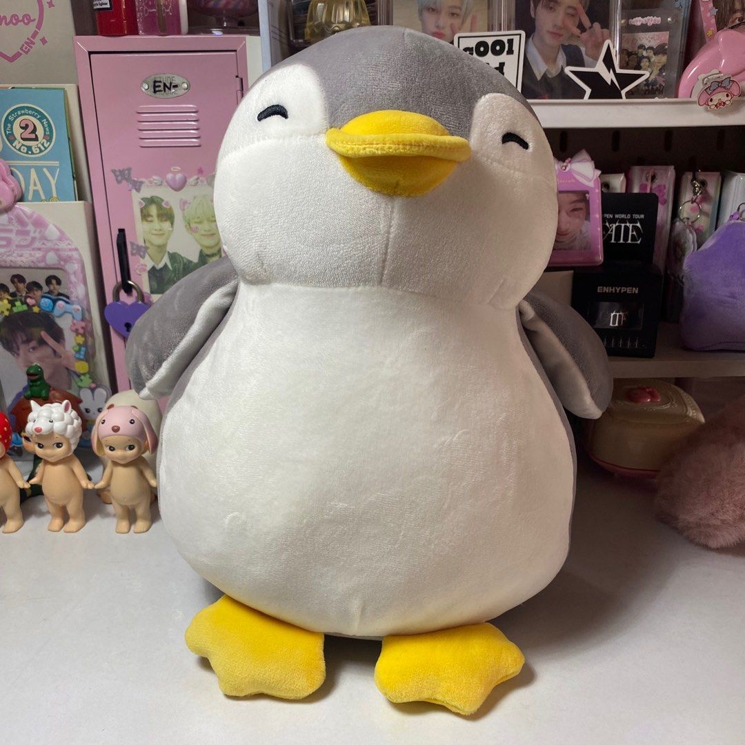 Miniso Penguin Plush Toy - Stuffed Toys Soft Penguin Grey, Hobbies ...