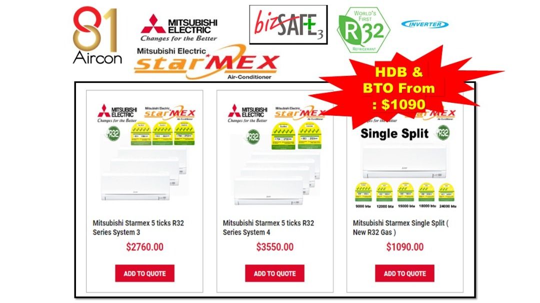 Mitsubishi Aircon Starmex Mitsubishi Electric [81 Aircon], TV & Home ...