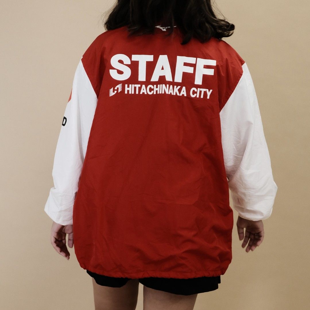 Mizuno Red/White Staff Windbreaker Jacket, Men's Fashion, Coats ...