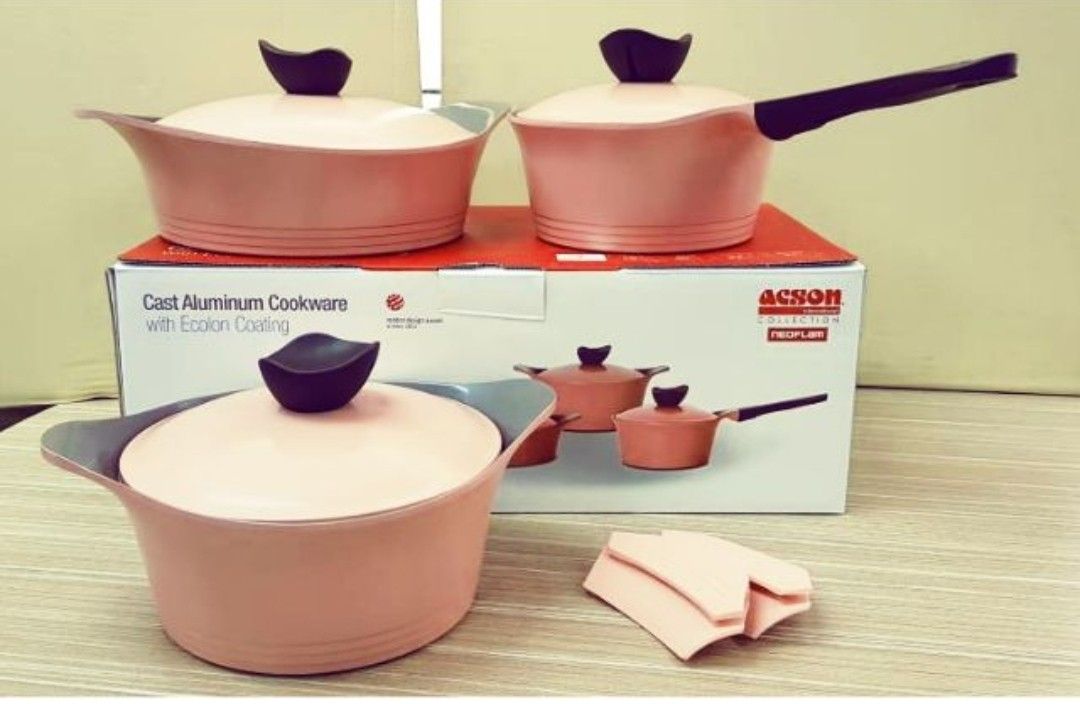 NEOFLAM Cast Aluminium Cookware with Ecolon Coating 7 pcs set, Furniture & Home Living ...