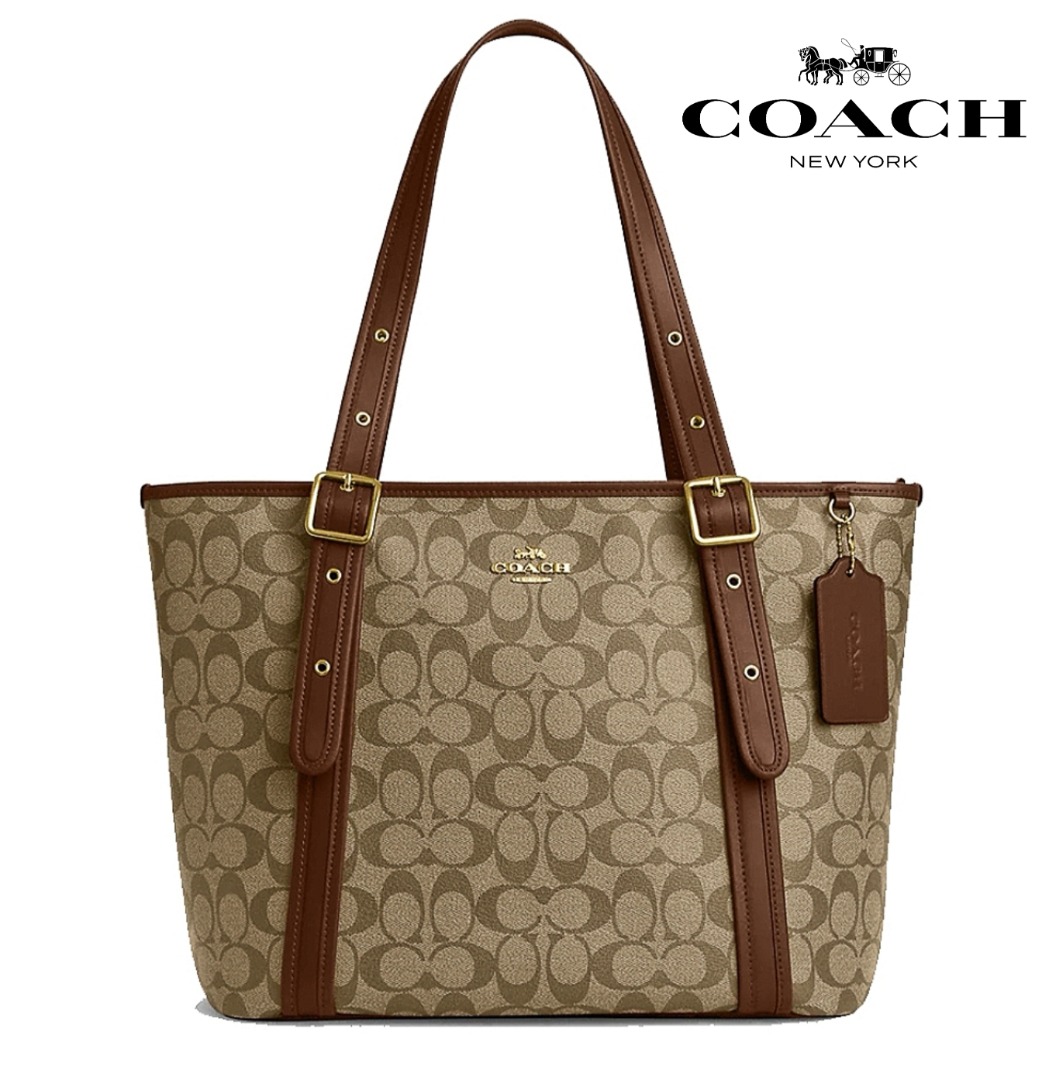 New Coach Original Dark Brown/ Khaki Brown Signature Collection Ashton ...