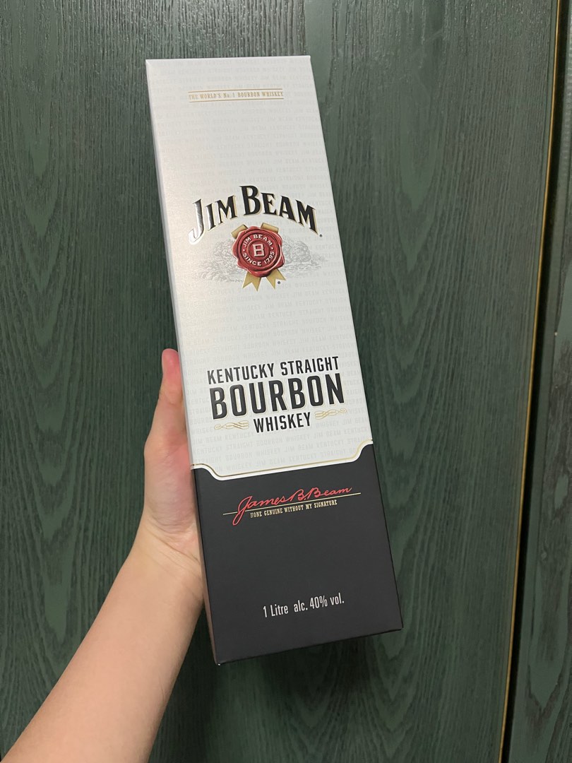 NEW Jim Beam 1 Litre Bourbon Whiskey, Food & Drinks, Alcoholic ...