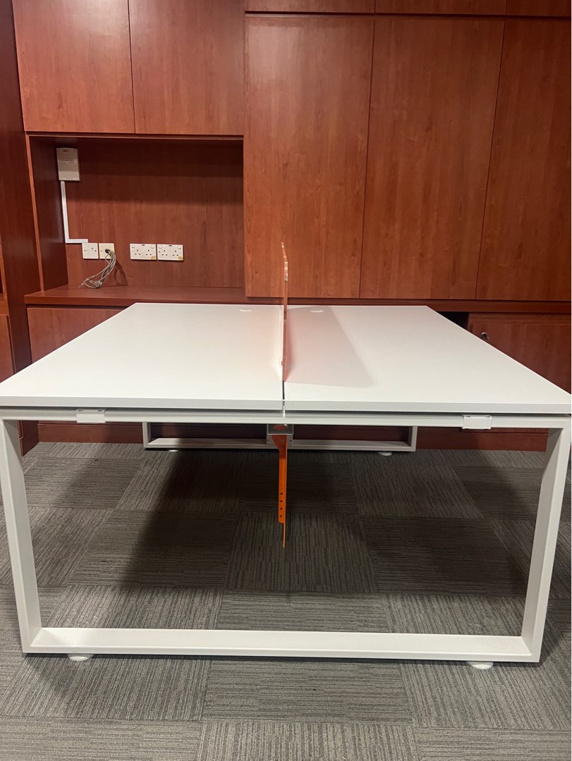 Office tables with partitions, Furniture & Home Living, Furniture ...