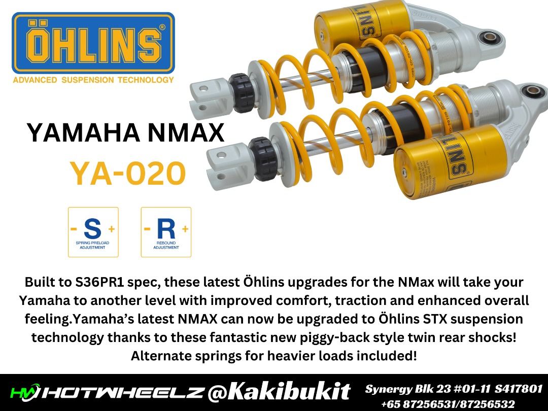 OHLINS SUSPENSION/OHLINS REAR SHOCK ABSORBER-YAMAHA XMAX 300/250/HONDA ...