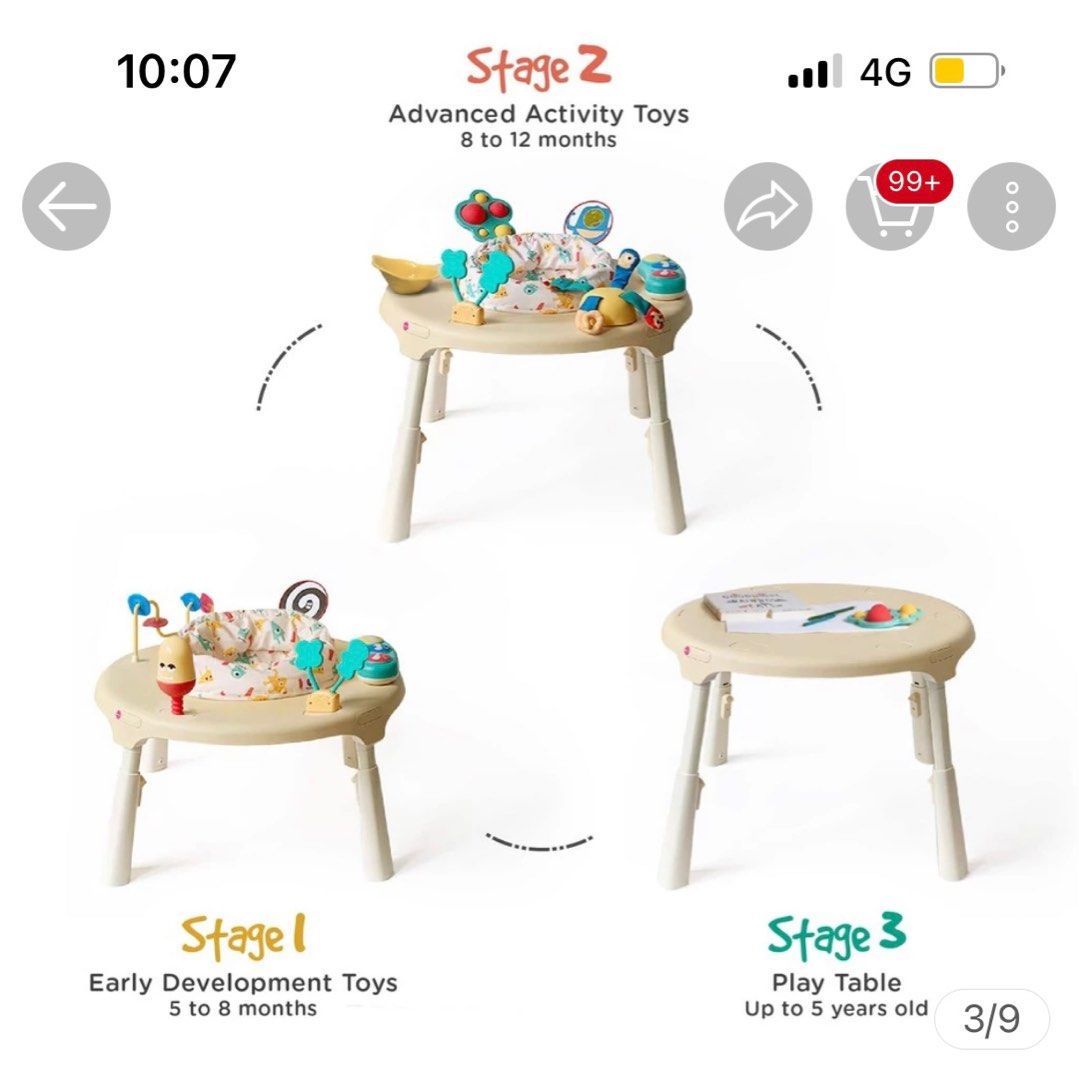 Ortibel Convertible Play Table, Babies & Kids, Infant Playtime on Carousell