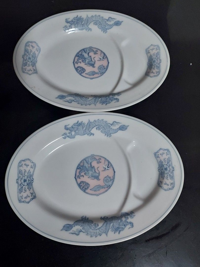 Oval Divided Dragon Platter Set, Furniture & Home Living, Kitchenware ...