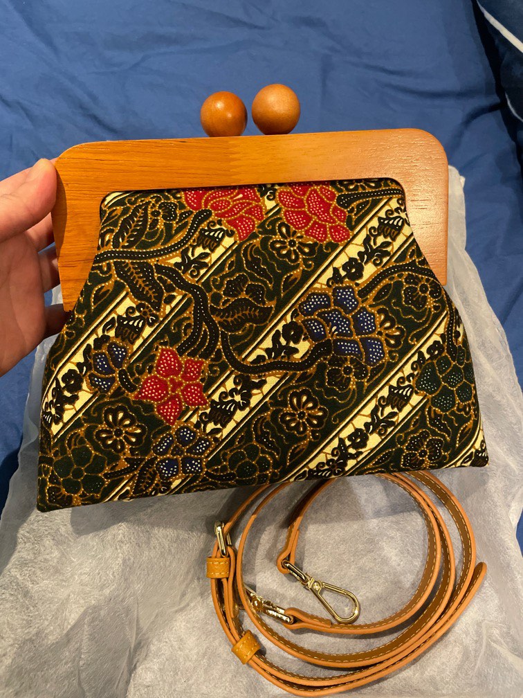 PEACH batik wooden sling, Women's Fashion, Bags & Wallets, Cross-body ...