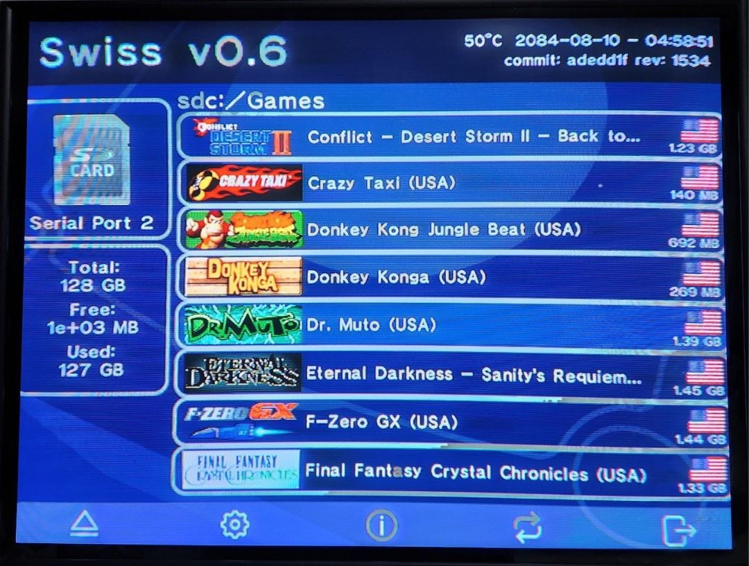 Picoboot Modded Silver GameCube with 128GB Micro SD Card (108 Top ...