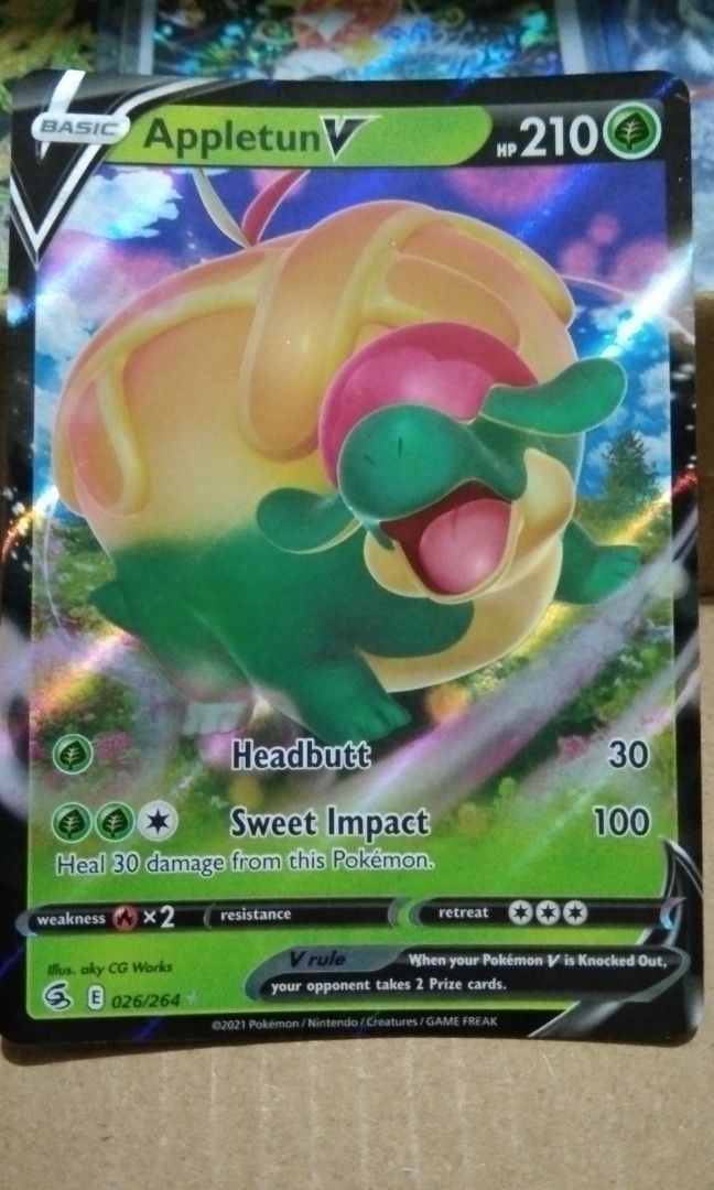 Pokemon Card Appletun V Full Art #026/264, Hobbies & Toys, Toys & Games ...