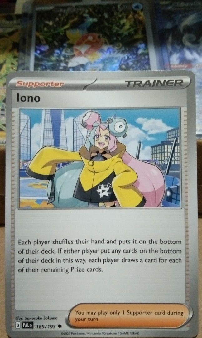 Pokemon Card Iono #185/193, Hobbies & Toys, Toys & Games on Carousell