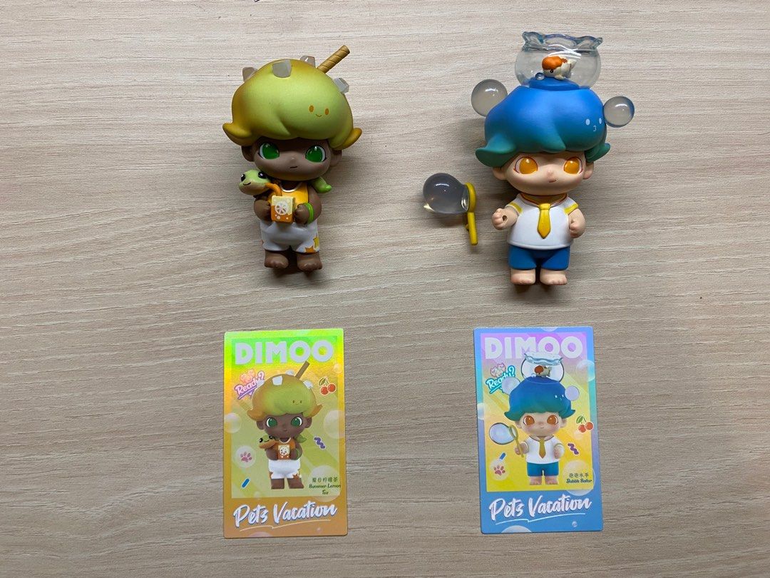 POPMART DIMOO PETS VACATION SUMMER LEMON TEA & BUBBLE SAILOR, Hobbies ...