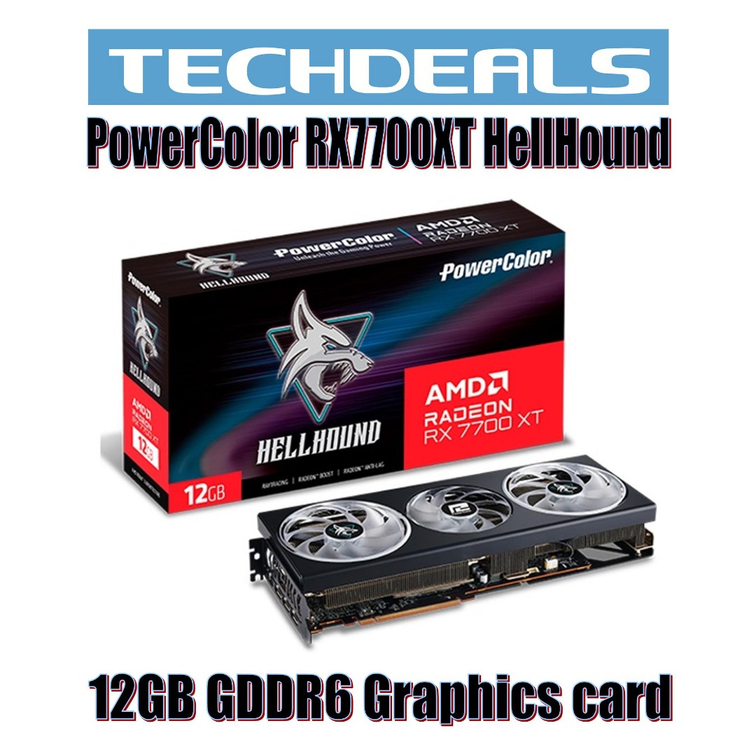 PowerColor RX7700XT HellHound 12GB GDDR6 Graphics card, Computers ...