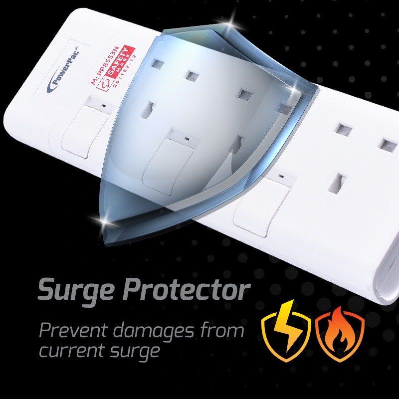 PowerPac Extension Cord, Extension Socket, Safety Mark 3 Meter (PP8554N ...