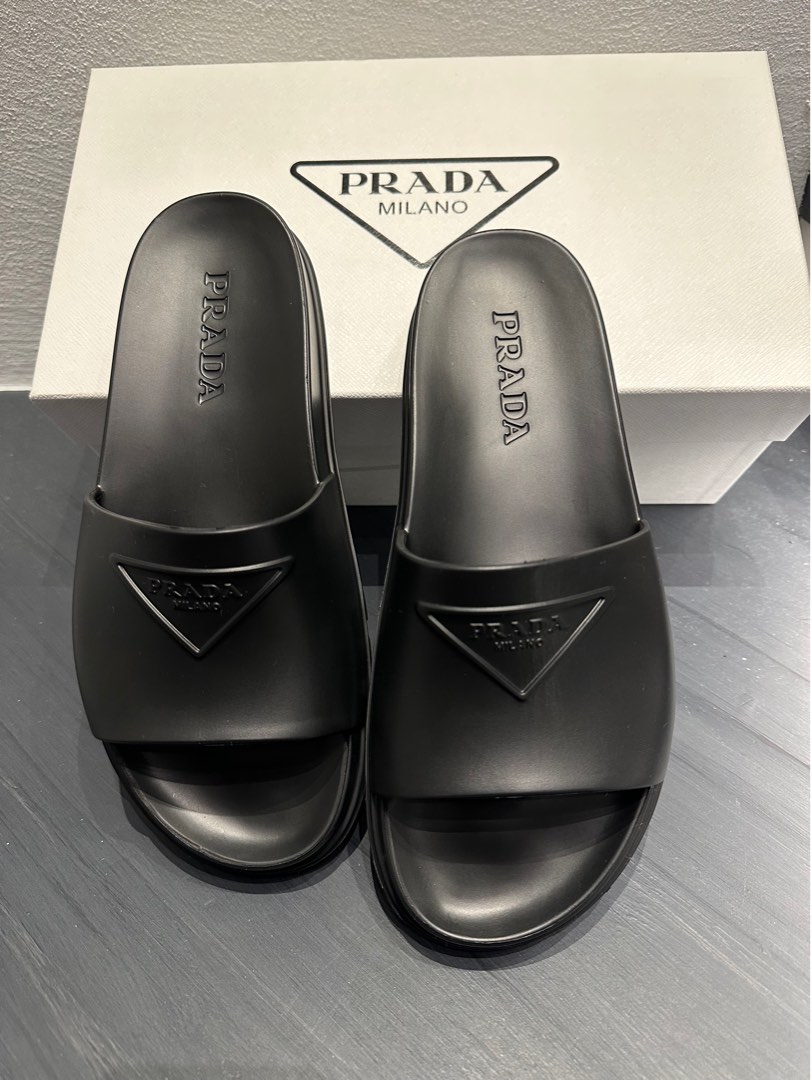Prada Rubber Slides, Women's Fashion, Footwear, Slippers and slides on ...
