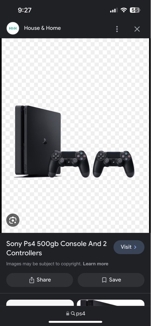 PS4 Slim Matt Black 500GB Wireless Controller, Video Gaming, Video Game ...