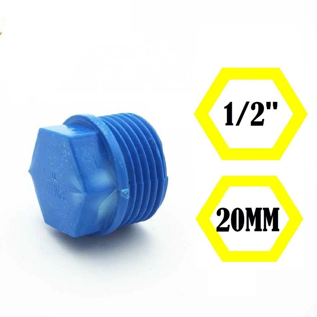 PVC Male Threaded End Cup 1/2" Plug (20mm), Commercial & Industrial ...