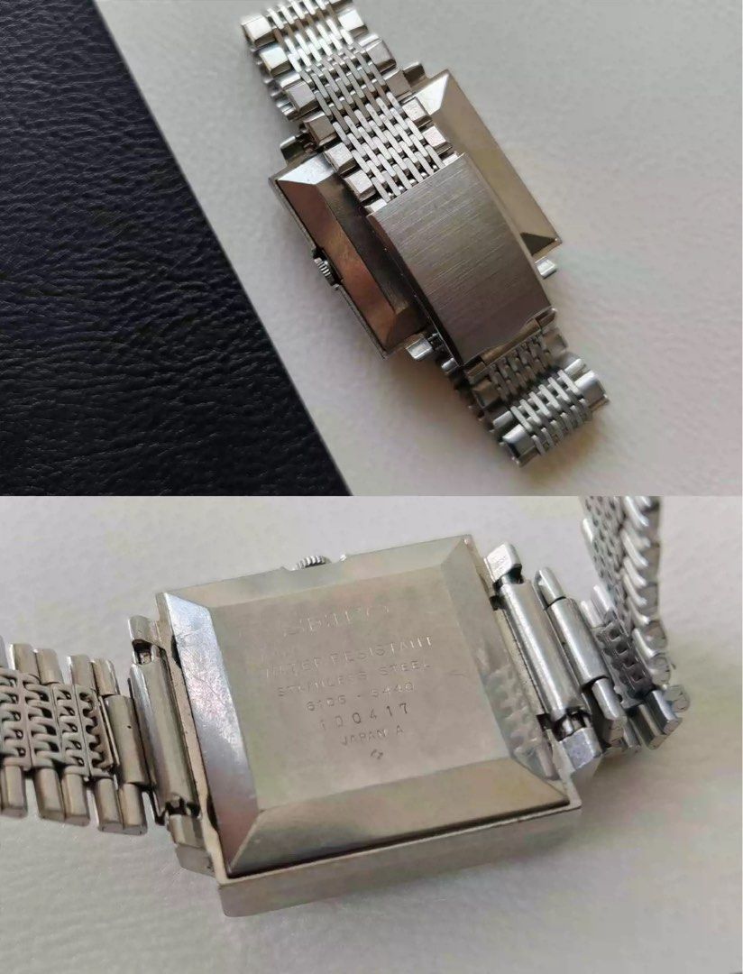 Rare 1971 Seiko 5 Actus TV Rectangle Black Dial Automatic 6106 Watch ...