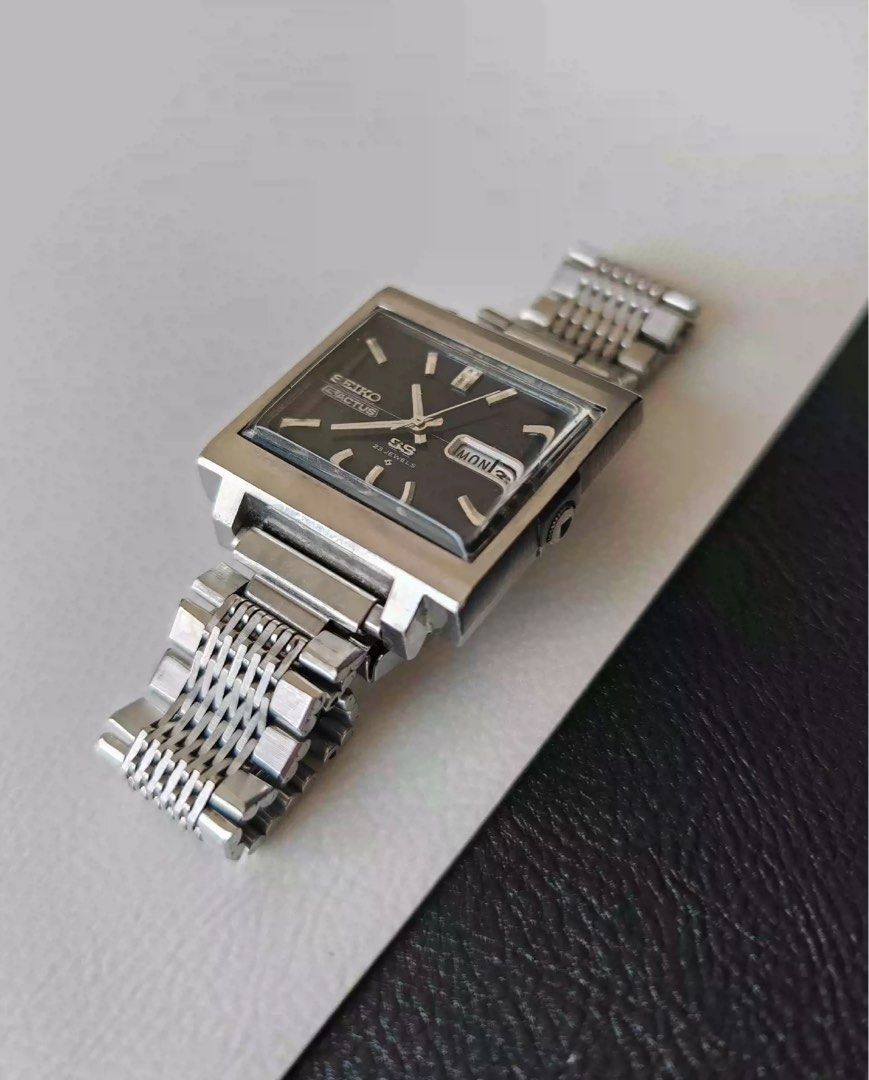 Rare 1971 Seiko 5 Actus TV Rectangle Black Dial Automatic 6106 Watch ...