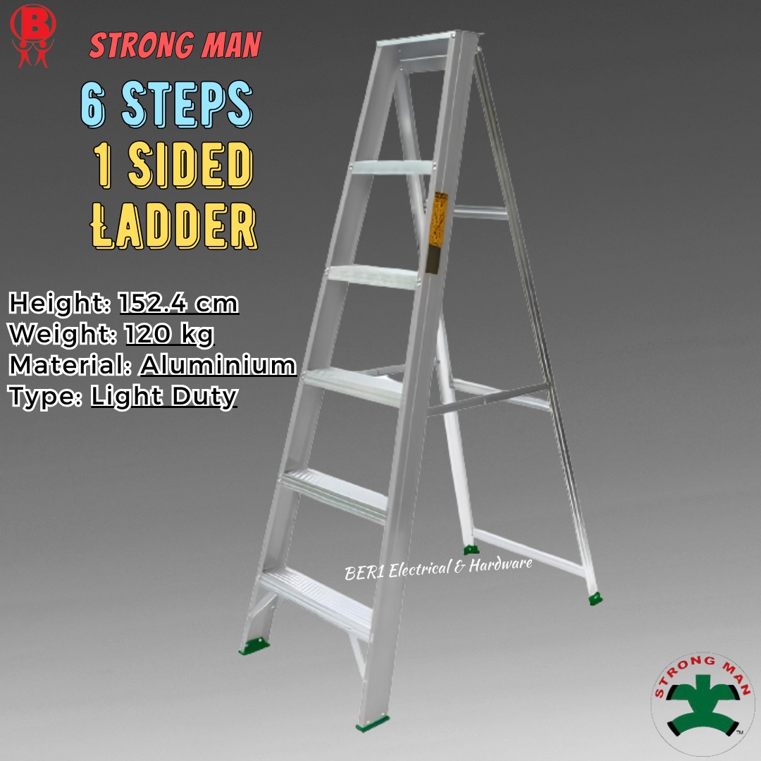 [READY TO STOCK] BER1 STRONGMAN Tangga Lipat Single Sided 6 Steps ...