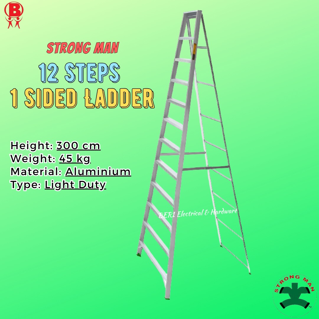 [READY TO STOCK] BER1 STRONGMAN Tangga Lipat Single Sided 12 Steps ...