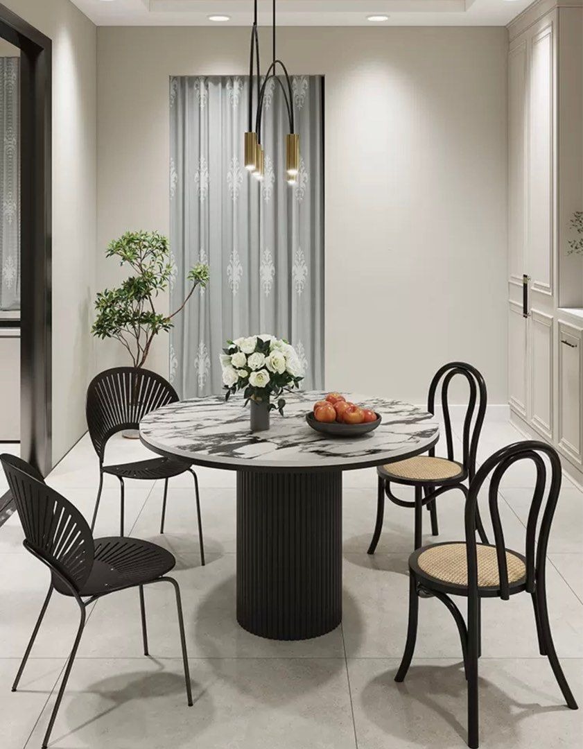 REOT Round Marble Dining Table, Furniture & Home Living, Furniture ...