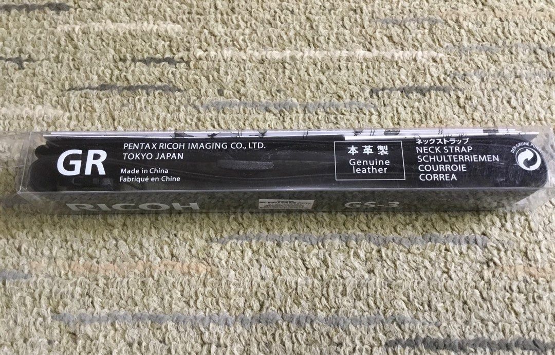 Ricoh GS-3 Genuine Leather Black Neck Strap with GR Logo ( For Ricoh ...