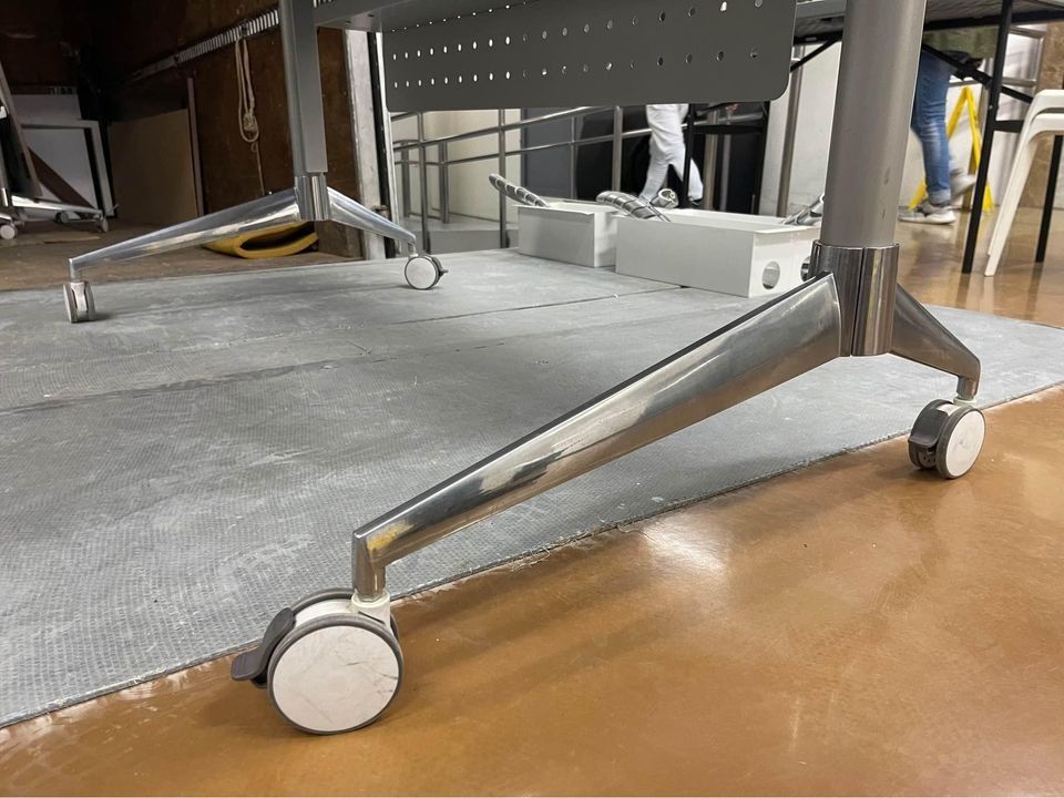 Rivet Made Modern Executive Office Table Folding Oak Finish, Furniture ...